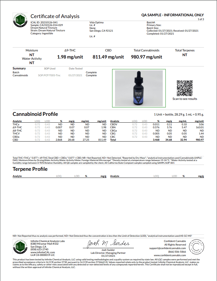 CBN+CBD 'Dream' Sleep Tincture | American Grown & Made)